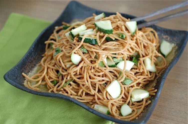 Mara's Peanut-Thai Pasta and Feta Pasta Salad - 100 Days of Real Food