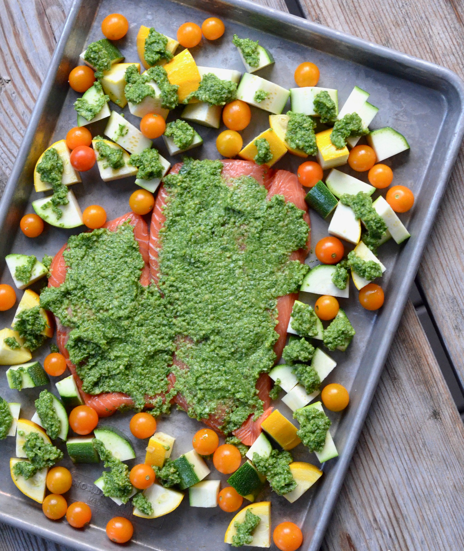 Pesto Salmon Sheet Pan Dinner 100 Days Of Actual Meals Nwn Pesto Salmon Sheet Pan Dinner 100 Days Of Actual Meals Nwn