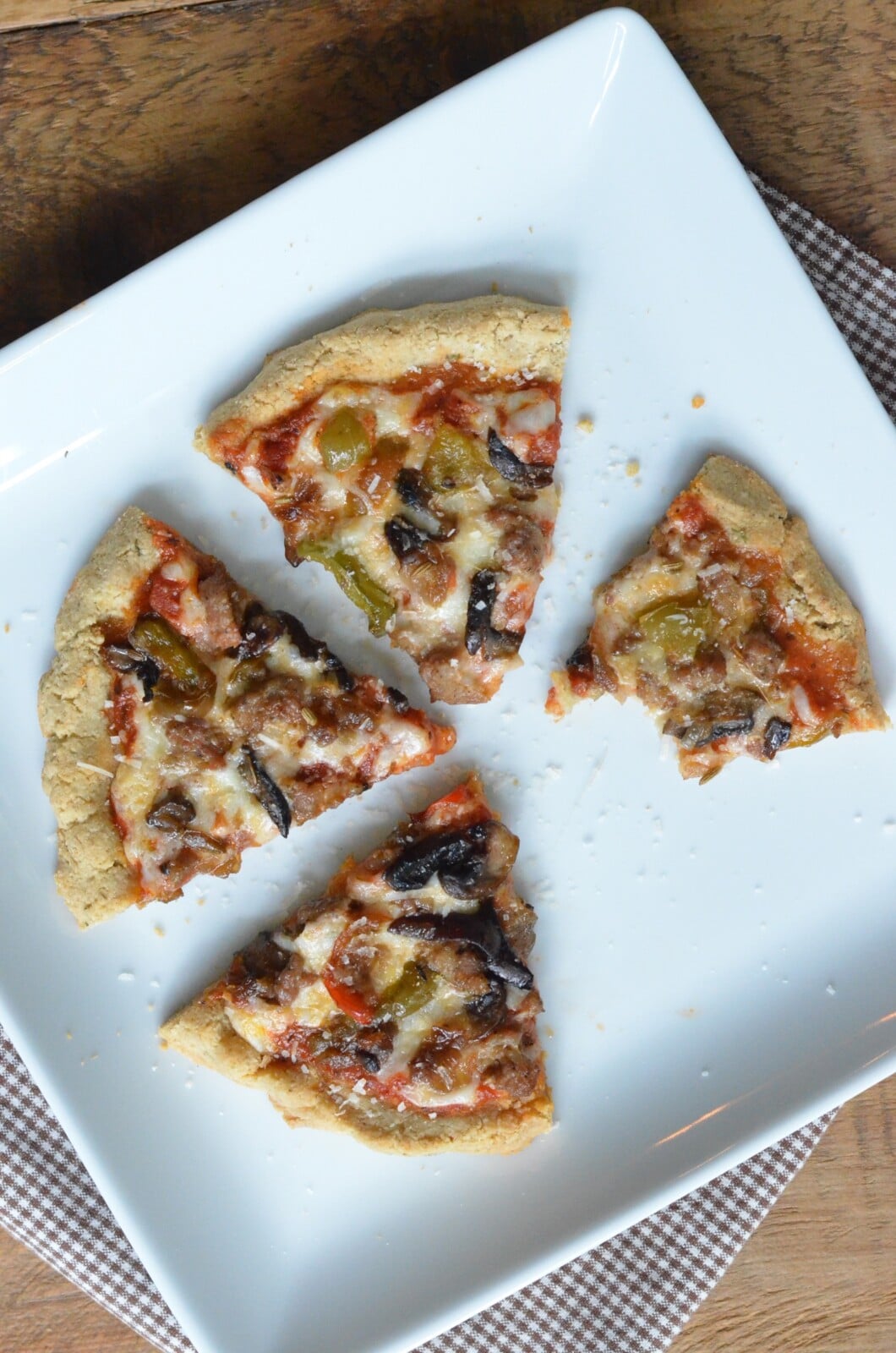 Sausage, Bell Pepper & Mushroom Pizza ⋆ 100 Days of Real Food