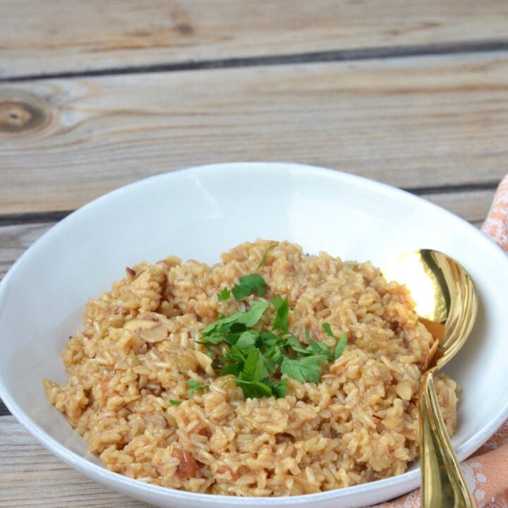 Brown Rice Pilaf with Golden Raisin and Almonds ⋆ 100 Days of Real Food