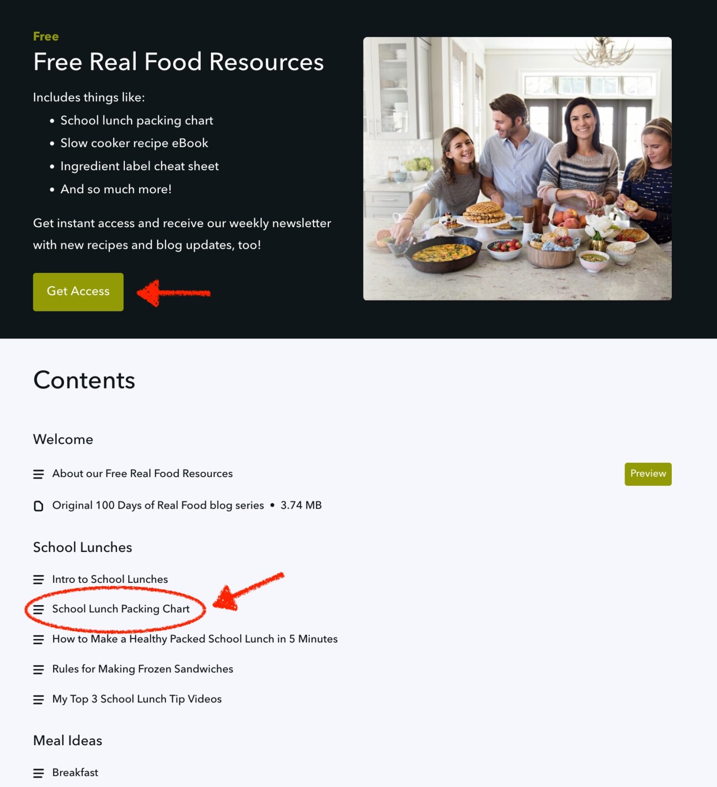 School Lunch Packing Chart (for your kids!) ⋆ 100 Days of Real Food